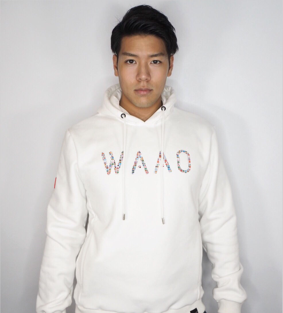 "WAAO" Flag Emblem White Premium Hoodie – WAAO - We Are All One